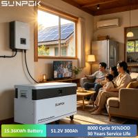 China SUNPOK 51.2V 300Ah Lithium Iron Phosphate 15kwh LiFePO4 Battery 15.36kWh Rechargeable Battery for Solar Energy Storage for sale