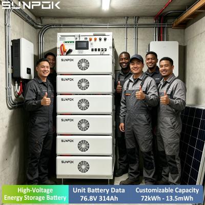 China SUNPOK High Voltage Lithium Battery 76.8V 314AH 100kwh 200kwh 500kwh LiFePO4 Battery System for Commercial in Stock for sale