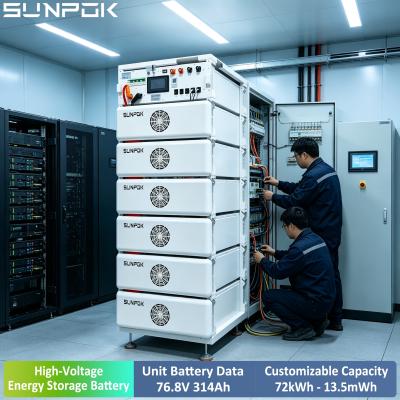 China Sunpok 76.8V 314AH High Voltage LiFePO4 Battery Energy Storage 24.12kwh 265KWH Photovoltaic Hybrid System Industrial Commercial for sale