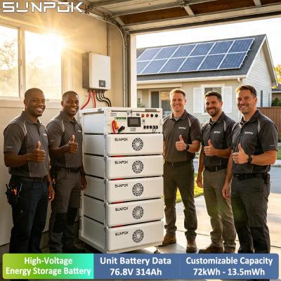 China SUNPOK Lifepo4 Home Battery 76.8V 314AH Lithium Ion Batteries Pack High Voltage Energy Storage Battery for sale