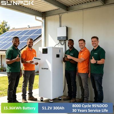 China SUNPOK Factory 15KWH 16KWH LiFePO4 Battery 48V 51.2V 300AH 314AH Solar Lithium Battery for Home Solar Energy Storage System for sale