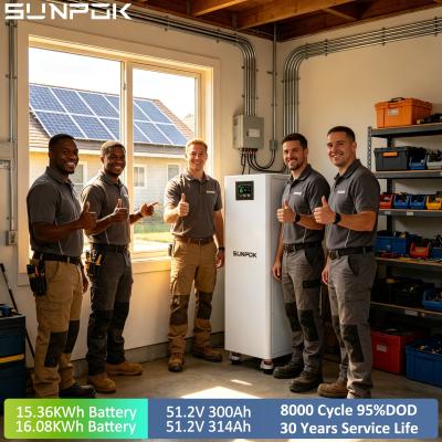 China SUNPOK Solar Battery 51.2V 314Ah 300Ah 15KWH 16KWH Lifepo4 Lithium Battery Home Energy Storage Battery Pack for Solar System for sale