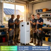 China SUNPOK Touching Screen Solar System 16Kwh 51.2V 300Ah 314Ah Home Energy Storage Battery Lithium Lifepo4 Battery 16kwh Power Wall for sale