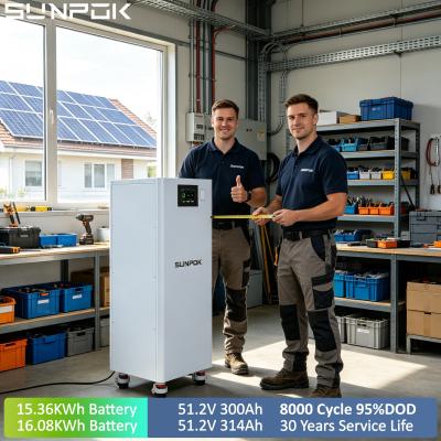 China SUNPOK 15kw 16KW 48V 51.2v 300Ah Home Power Wheels Lithium Ion Battery Pack 48V LiFePo4 Battery 51.2v 300Ah Solar Battery for sale