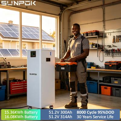 China SUNPOK 51.2V 48V 314Ah 300Ah Power Wall Lithium Ion Pack Home Energy Storage 15KW 314Ah Solar Power System 51.2V Lifepo4 Battery for sale