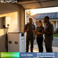 China SUNPOK 51.2V Vertical Solar Lithium Ion Battery Pack 48V 300Ah LiFePO4 Battery 10Kw 15Kwh Solar Energy System for sale