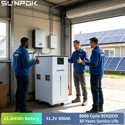 China SUNPOK 51.2V 300Ah LiFePO4 Home Energy Storage Lithium Battery 48V 15kWh Solar Iron Phosphate Battery Pack for sale