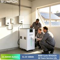 China SUNPOK 51.2v 300Ah 15.36kWh Solar Battery 15kWh Lifepo4 Lithium Ion Residential Energy System 15kwh Solar Battery for sale