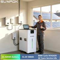 China SUNPOK 51.2V 300Ah Lifepo4 Battery15kwh 48V Vertical with Wheel Lithium Ion Battery for Home Energy Storage System Solar Panel for sale