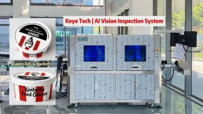 China Paper Cup Paper Lids AI Vision Inspection Machine 100-300pcs/min High Speed 99.5% Accuracy 0.1mm Precision Plastic Cup Paper Plastic IML Cup for sale
