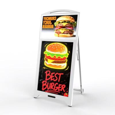 China Portable Digital Signage 21.5 Inch Display with 32 Inch LED Writing Board 15000mAh Battery for sale