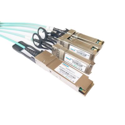 China 40G QSFP+ to 4xSFP+ 850nm AOC Cable 10M for sale