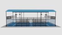 China TECTON All Weather Panoramic Tennis Paddle Court With Integrated FRP Roof Outdoor Court System for sale