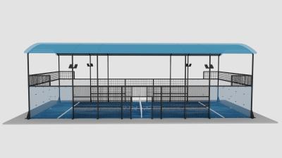 China TECTON All Weather Panoramic Tennis Paddle Court With Integrated FRP Roof Outdoor Court System for sale