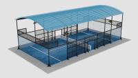 China Turnkey Covered Padel Court Solution 20x10m Panoramic Padel Tennis Court With Anti Rust Canopy for sale