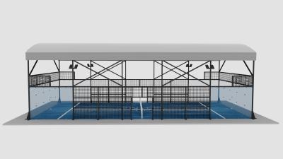 China TECTON Premium Panoramic Padel Court With Structural PVDF Canopy 12mm Glass for sale