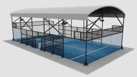 China TECTON All Weather Panoramic Padel Court With Integrated PVDF Roof Structure for sale