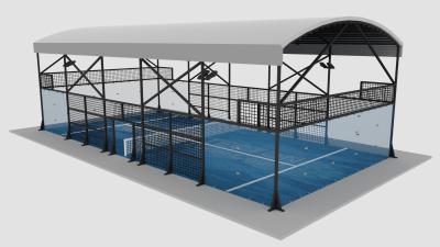 China TECTON All Weather Panoramic Padel Court With Integrated PVDF Roof Structure for sale