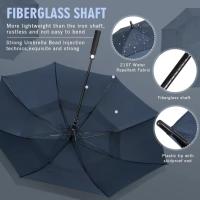 China Folded Windproof Double Canopy Umbrella Auto Open Golf Style Umbrella for sale