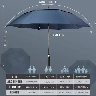 China Weatherproof 62 Inch Golf Umbrella Durable Lightweight Golf Umbrella With Plastic Top for sale