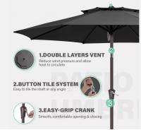 China 8 Ribs Black Stick Umbrella Convenient Sturdy High Durability for sale