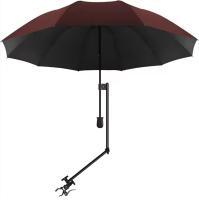 China Long Lasting 8 Ribs Umbrella Polyester Umbrella Uv Protection With Clamp for sale