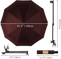China Long Lasting 8 Ribs Umbrella Polyester Umbrella Uv Protection With Clamp for sale