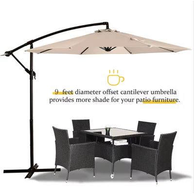 China Manual Open Large Cantilever Parasol With Magnetic Base Durable Steel Shaft Material for sale
