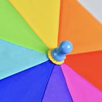 China 30 Inches Kid Rainbow Umbrella Lightweight Rain Protection With CE FCC Certification for sale