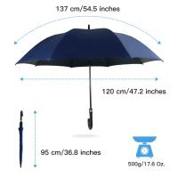 China Windproof Golf Umbrella with Metal Shaft Auto Open Function and Double Layer Canopy for Outdoor Use for sale