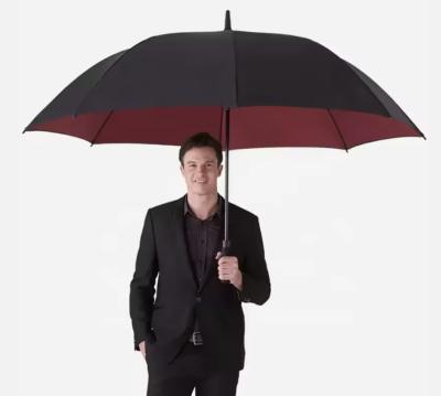 China Navy Blue Golf Umbrella with Auto Open Technology Double Layer Canopy and Aluminum Shaft for Weather Protection for sale