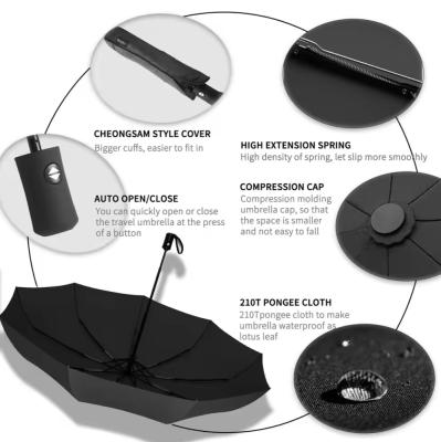 China Lightweight Folding Golf Umbrella With EVA Foam Handle And Double Canopy Design for sale
