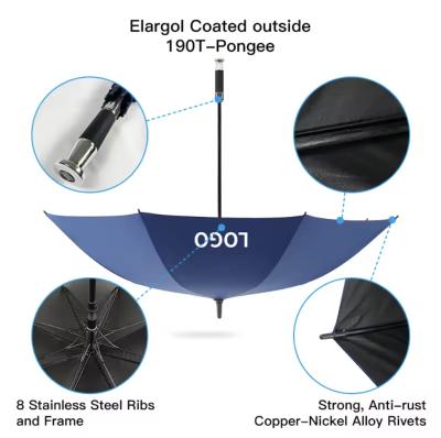 China Strong And Durable golf umbrella supplying ergonomic rubber handle umbrellas designed for golf courses outdoor shelter for sale