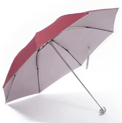 China UPF 50+ UV Protection 3 Fold Umbrella with Lightweight Aluminum Frame and Customizable Logo for sale