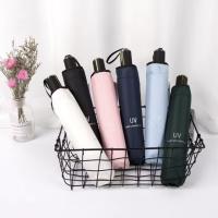China Long Lasting Sturdy Compact Umbrella 8 Ribs Strong Foldable Umbrella With 42 Inches Coverage for sale