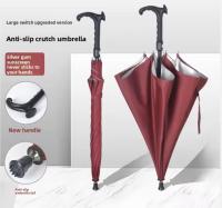 China Large Walking Stick Umbrella With Pongee Fabric Sturdy Construction for sale