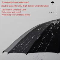 China Waterproof Black Stick Umbrella Windproof Hiking Stick Umbrella With Single Canopy for sale