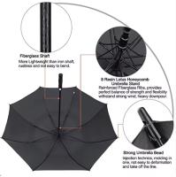 China Black Large Stick Umbrella Manual Open Long Lasting Windproof for sale