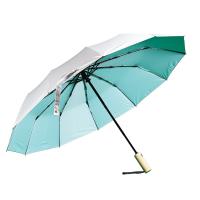 China Silver Folding Umbrella Windproof Waterproof With Non Slip Grip for sale