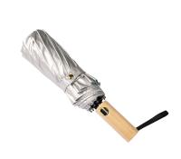 China Silver Folding Umbrella Windproof Waterproof With Non Slip Grip for sale