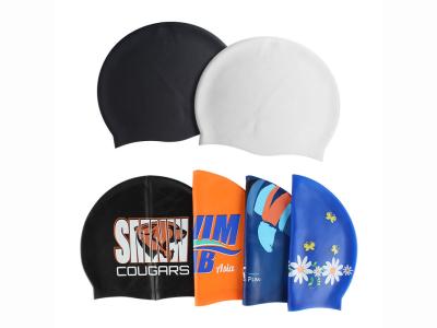 China Customizable Logo Colors Silicone Swim Cap 17 In-Stock Colors Flexible Customization Fast Production for sale