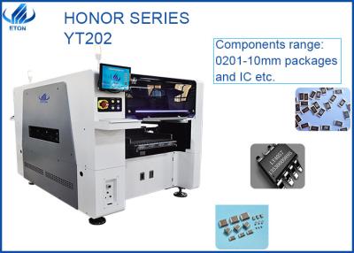China Led chip SMT pick and place machine with 20 heads and 32pcs of feeders,total tape reel package 64pcs for sale