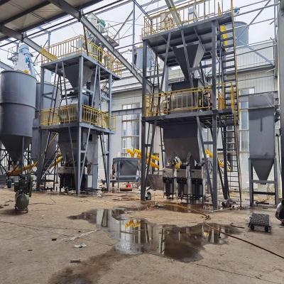 China 5kW Dry Mortar Production Line 50-120T Cement Silo Tile Adhesive Wall Putty Mixer for sale