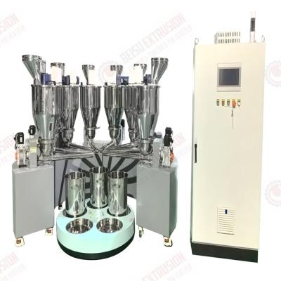 China Automatic Batching Weighing Machine with 1-50Kg Ingredient Range 5-20G Weighing Accuracy and 1.5Kw Motor Power for SPC/WPC/PVC Extrusion for sale