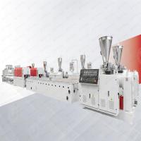 China Conical Twin Screw PVC Profile Extrusion Machine with Adjustable Molds and High Production Capacity for sale