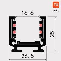 China Magnetic Recessed Track Light Rail Round 48V 16mm For Linear Light for sale