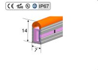 China RGBW 12V LED Neon Flex Light , LED Silicone Neon Strips 7mm X 14mm For Wedding for sale