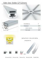 China Flexible Silicone Tubing For LED Strip Bendable 12mm X 12mm Dimension for sale