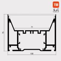 China 100mm X 75mm Suspended LED Profile Aluminium Silver For Cupboard Cinema for sale