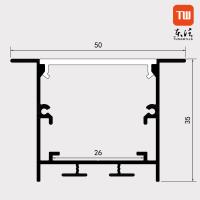 China Anodized Suspended LED Profile , Profile Light LED Strip Silver Surface 50 X 35mm for sale